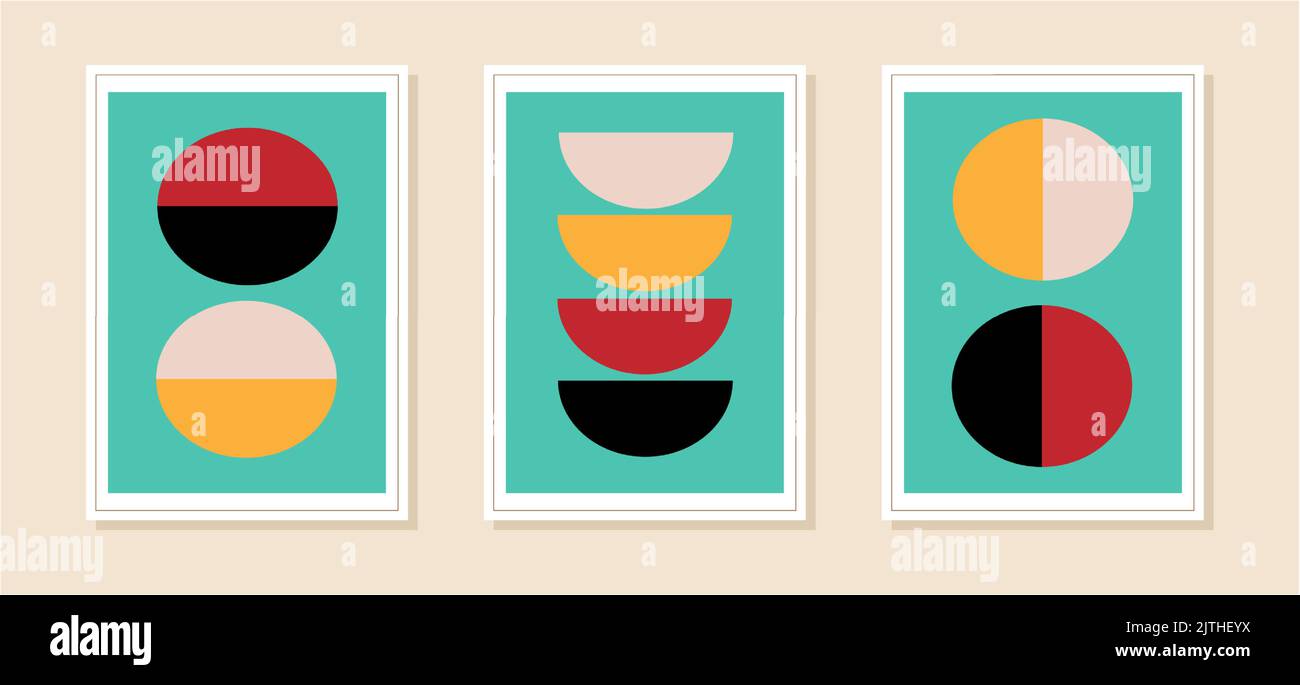 Set of minimalist geometric art posters. Contemporary design posters ...