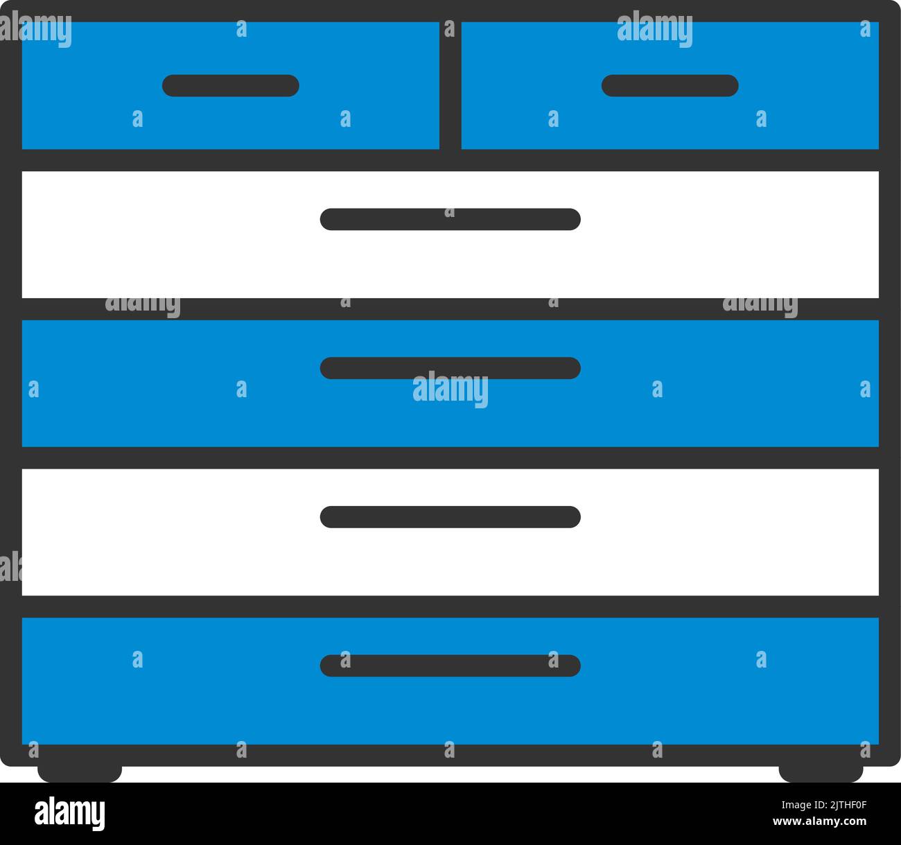 Chest Of Drawers Icon. Editable Bold Outline With Color Fill Design ...