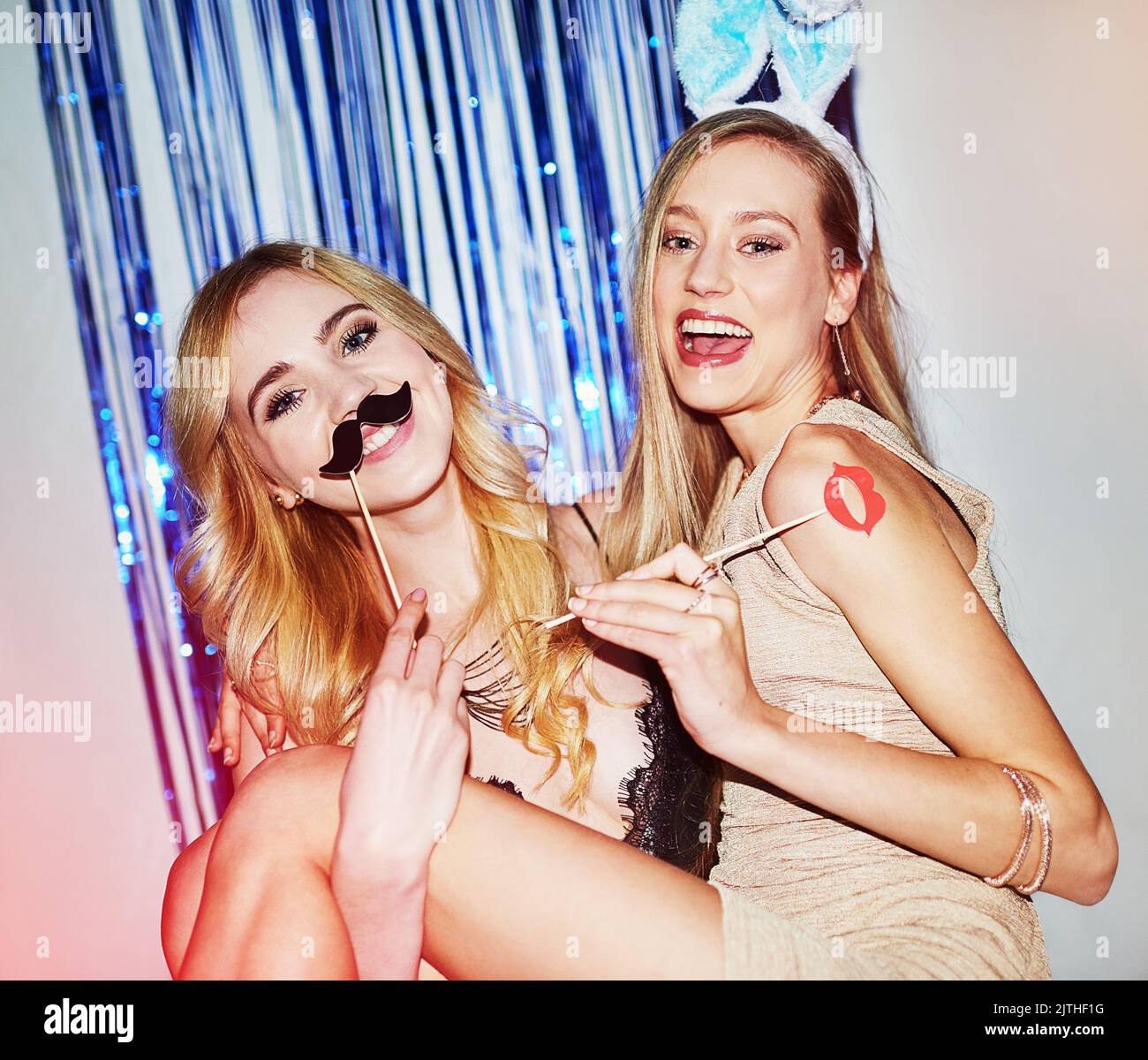Ladies Night Done Right Two Beautiful Young Women Having Fun With
