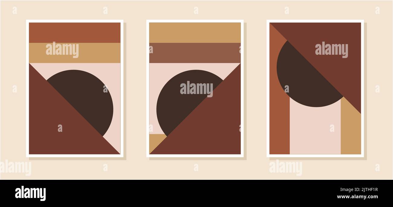 Set of minimalist geometric art posters. Contemporary design posters ...