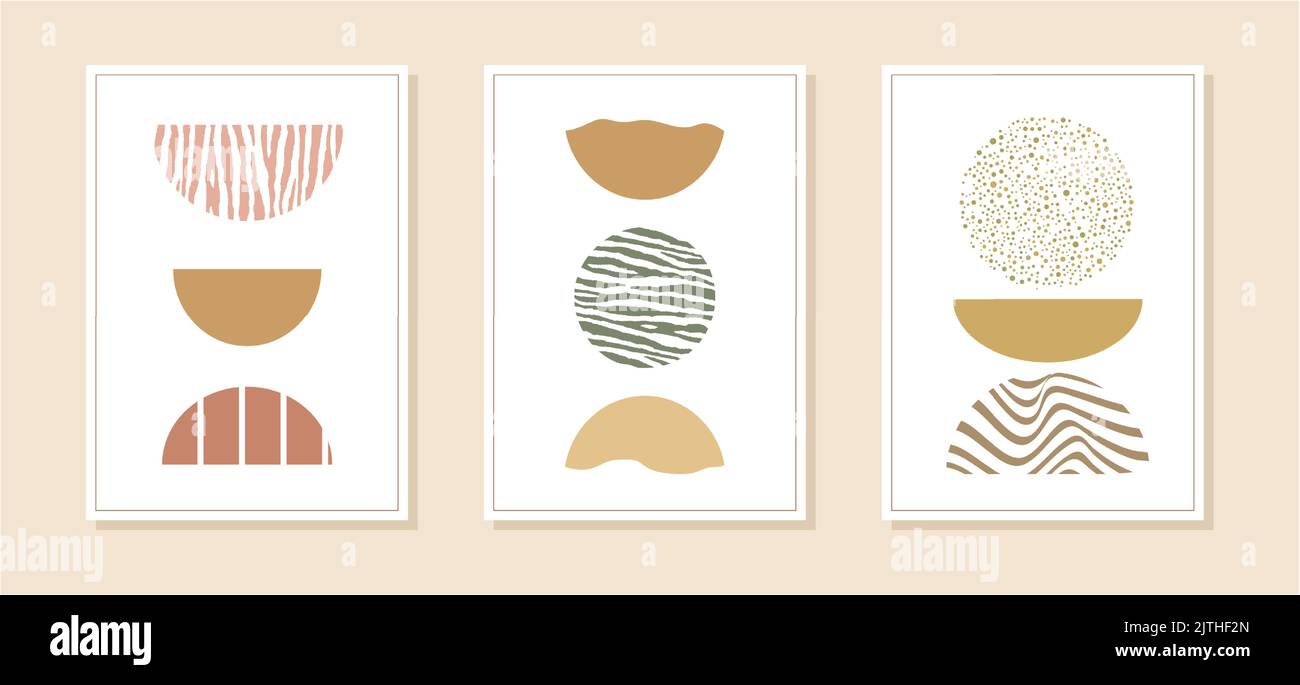 Set of minimalist geometric art posters. Contemporary design posters ...