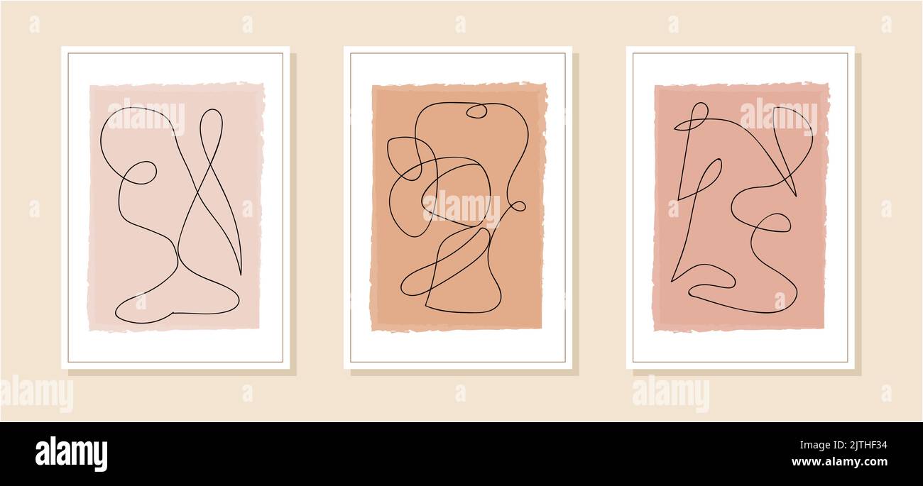 Set of minimalist geometric art posters. Contemporary design posters ...