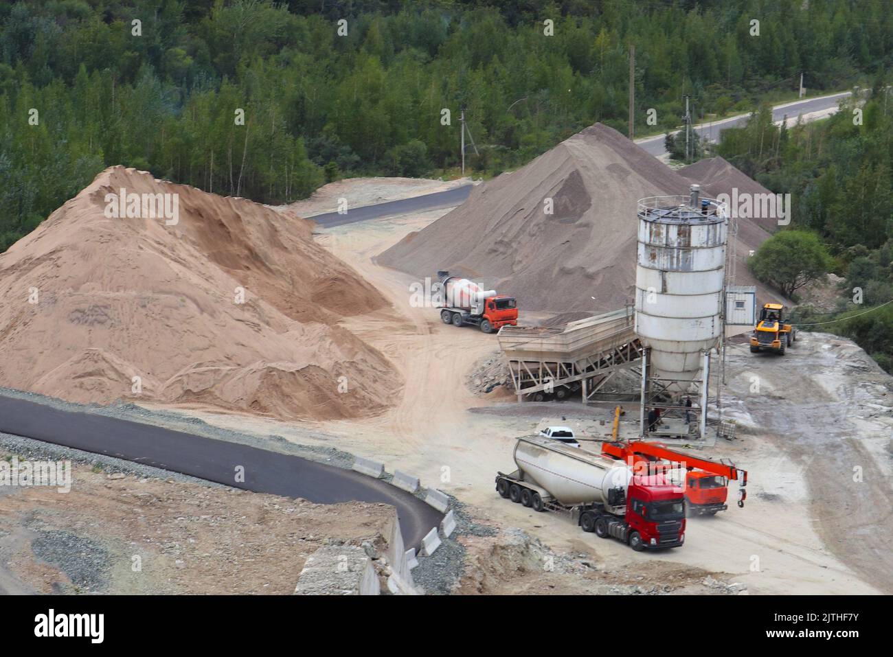 special equipment at the construction site near the quarry. dam ...