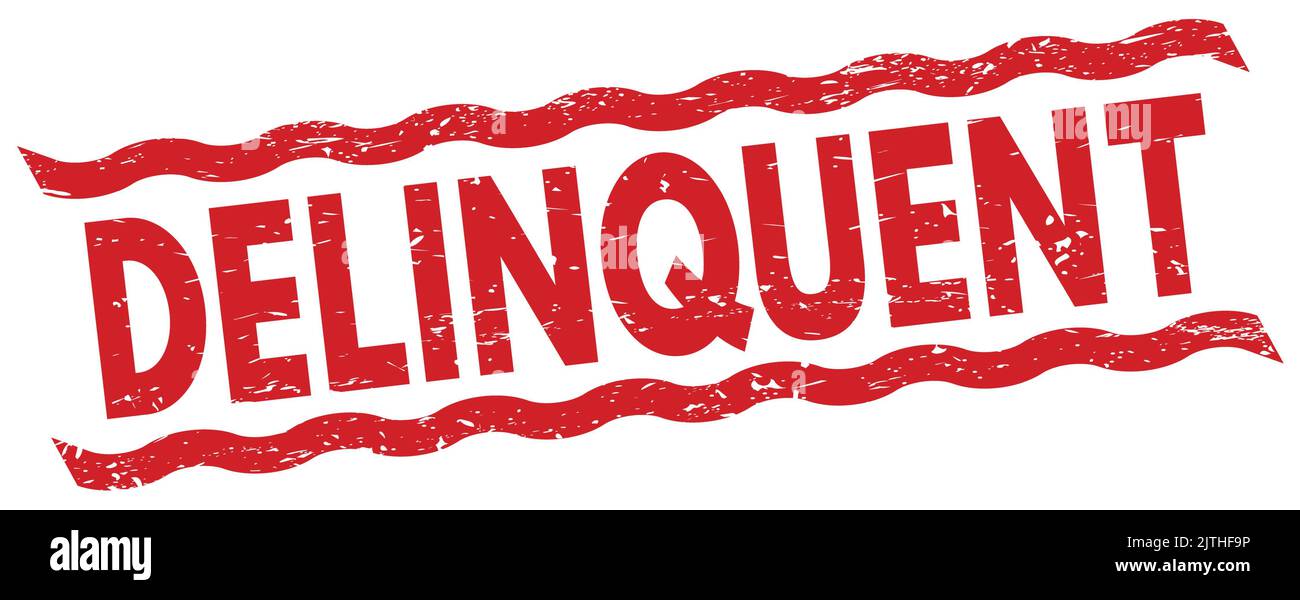 DELINQUENT text written on red lines stamp sign Stock Photo - Alamy