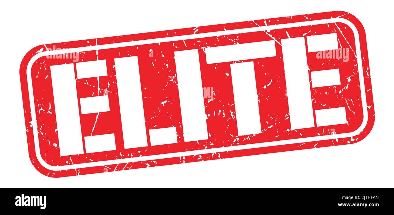 ELITE text written on red grungy stamp sign Stock Photo - Alamy