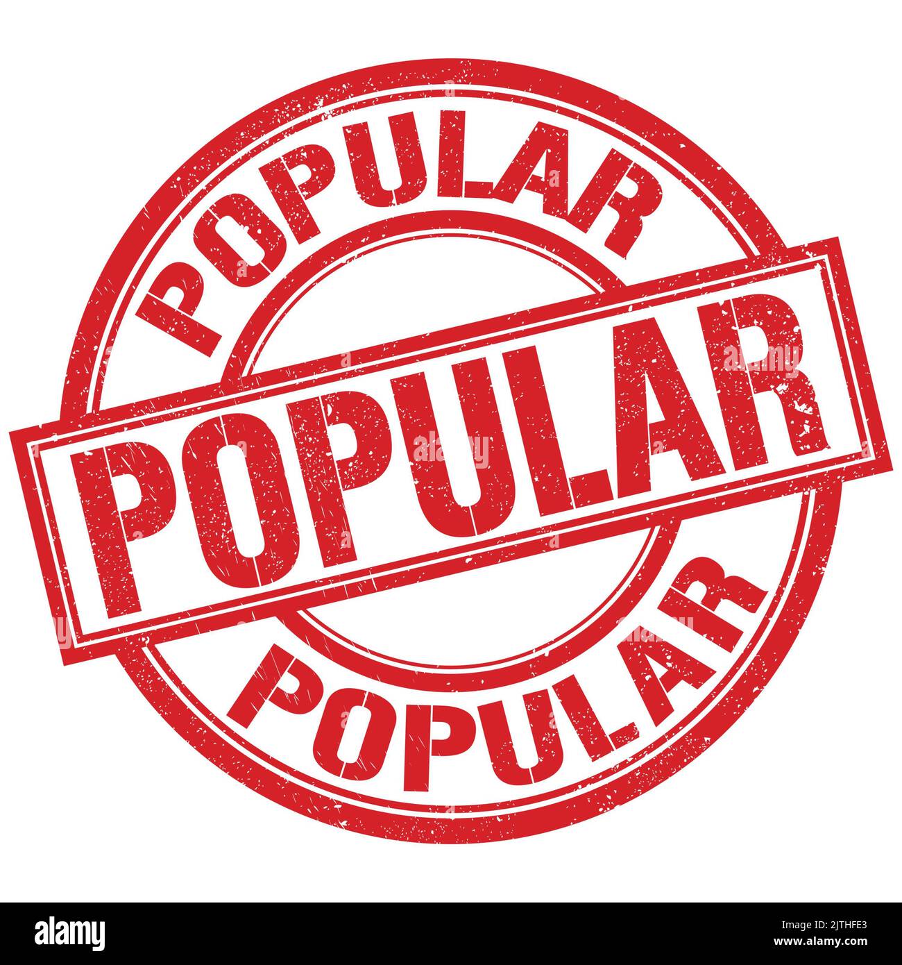 POPULAR text written word on red round stamp sign Stock Photo - Alamy