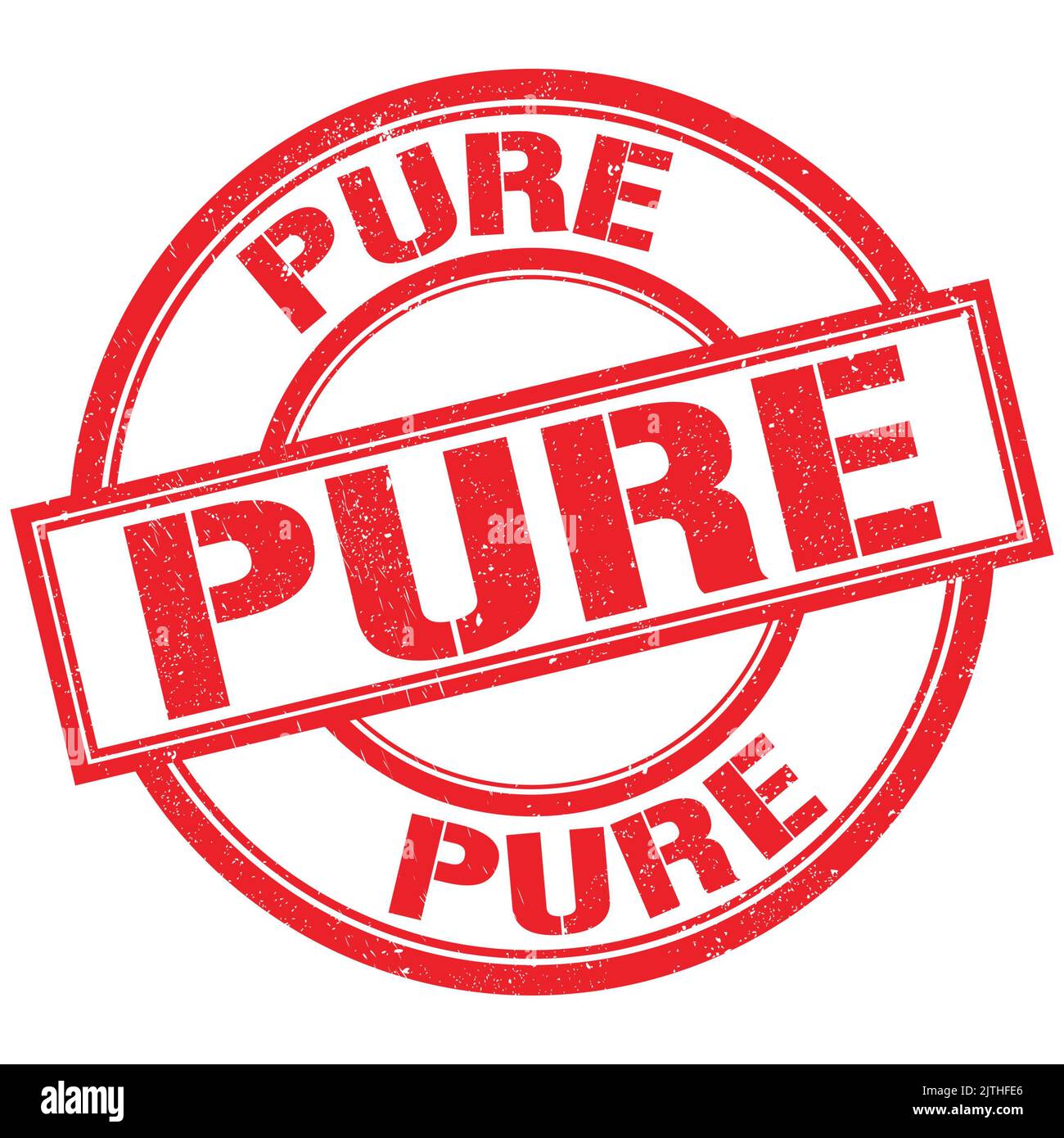 PURE text written on red round stamp sign Stock Photo - Alamy