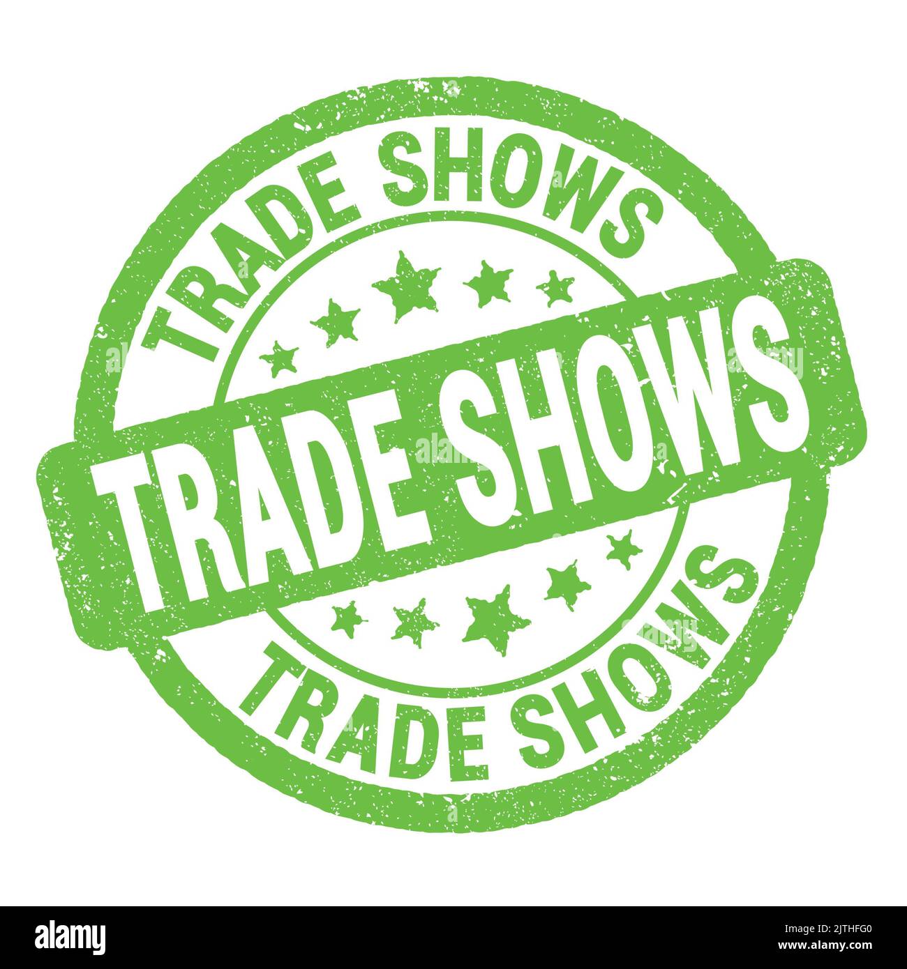 TRADE SHOWS text written on green grungy stamp sign Stock Photo - Alamy