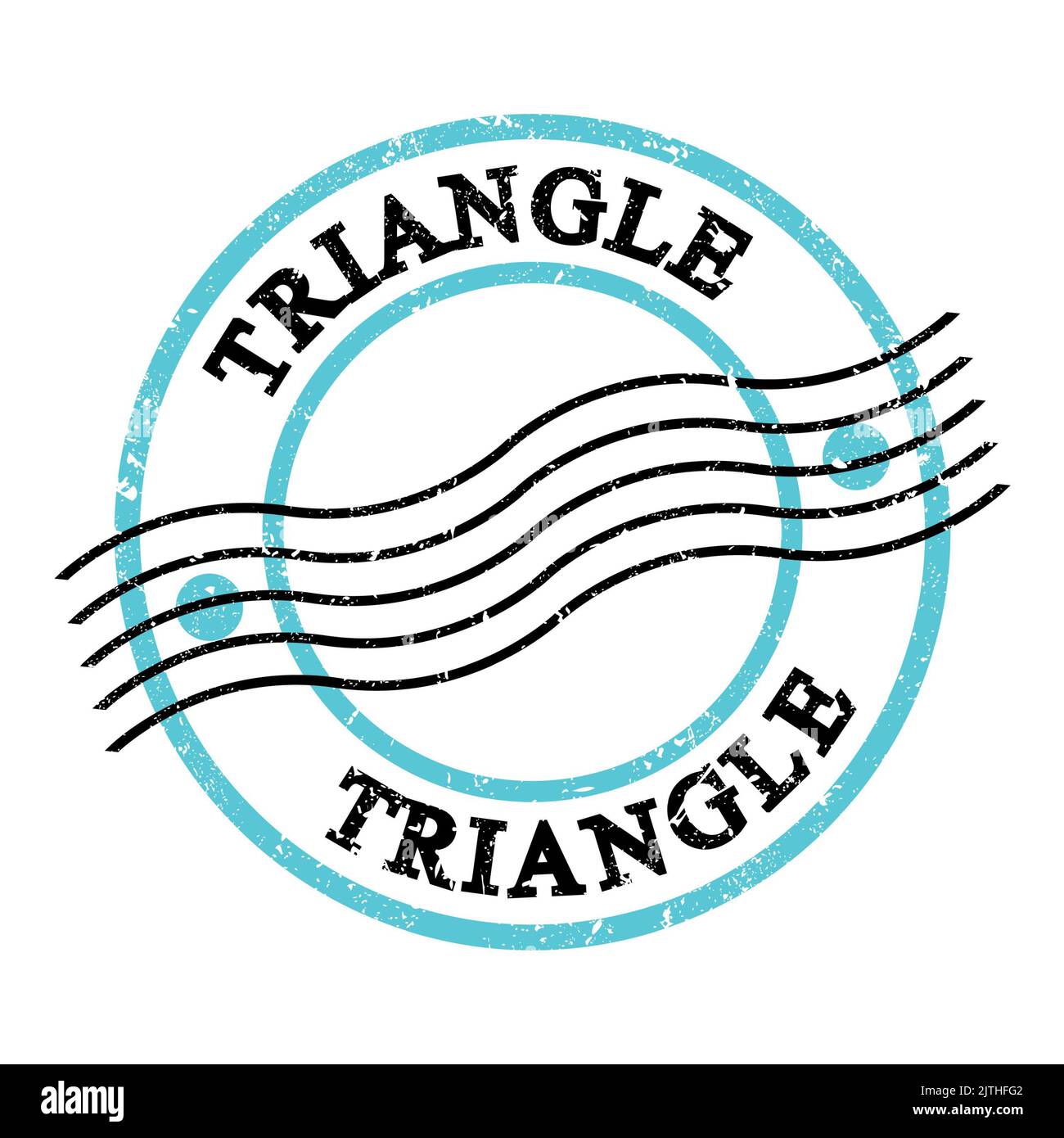 TRIANGLE, text written on blue-black grungy postal stamp Stock Photo ...