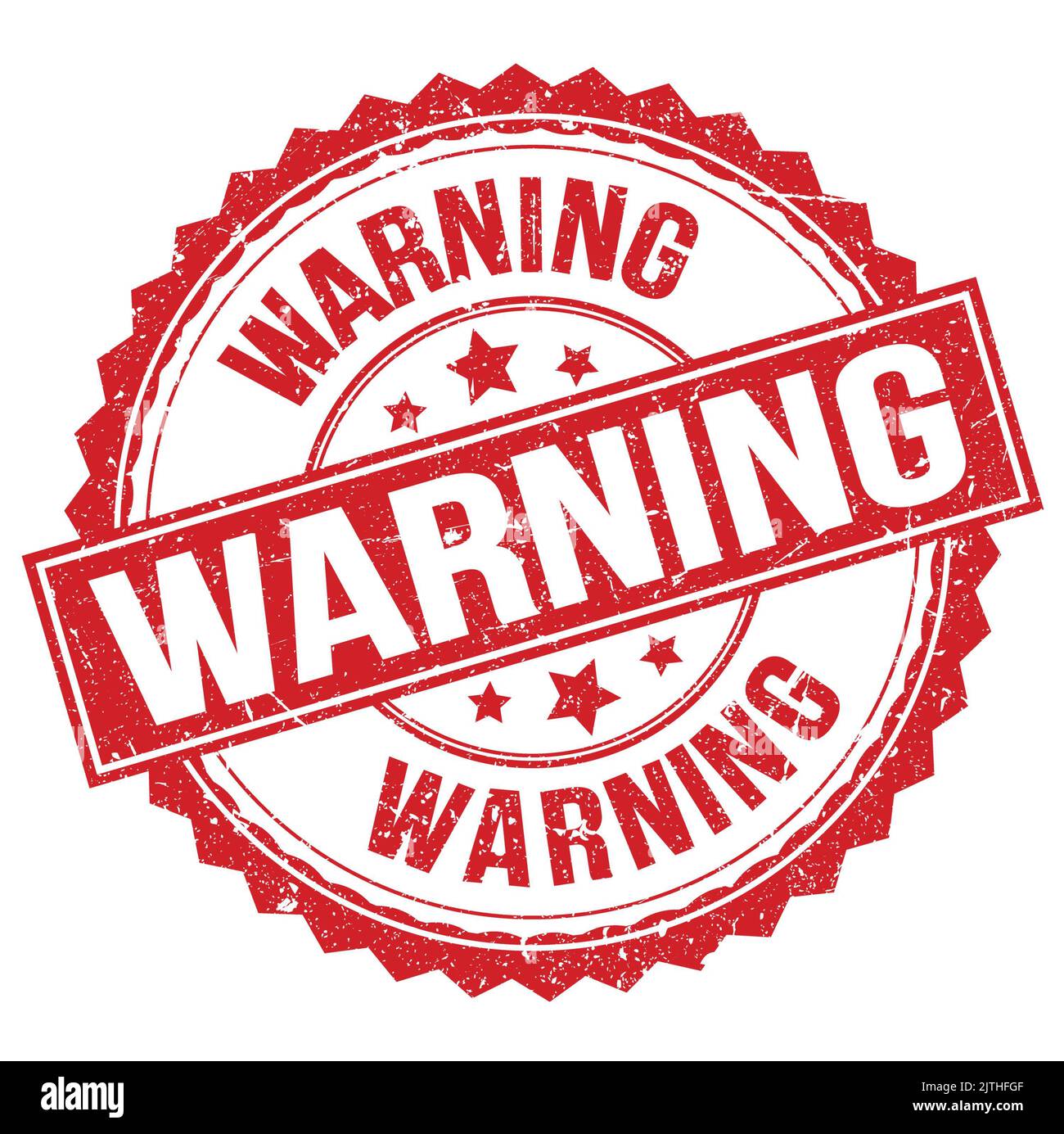 WARNING text written on red round stamp sign Stock Photo - Alamy