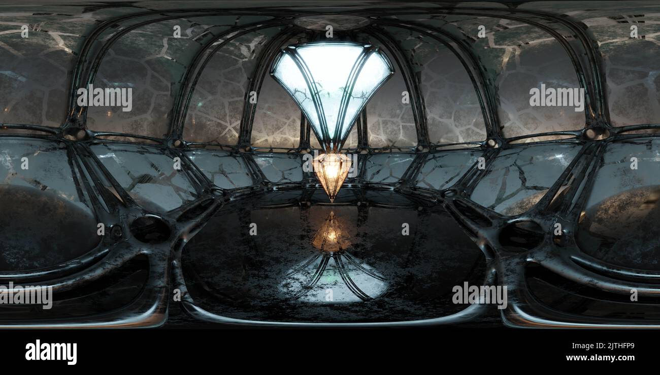 360 degree full panorama environment map of futuristic glowing crystal ...