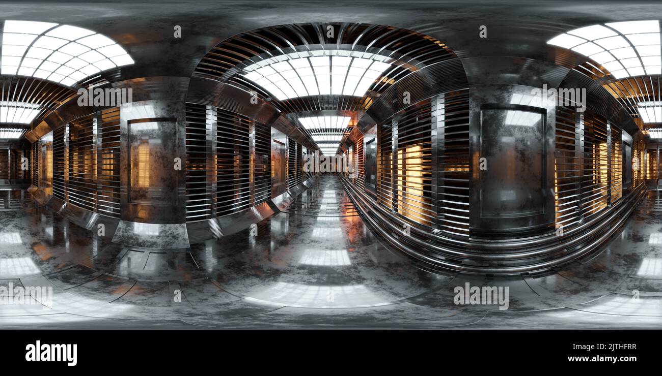 360 degree full panorama environment map of dark abstract tehcnology ...