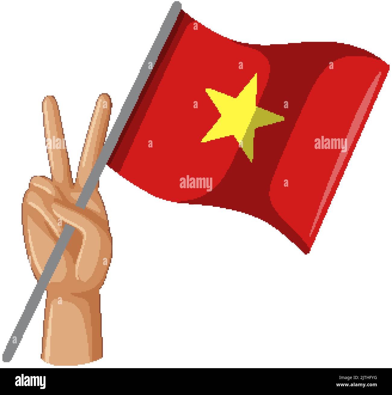 Vietnam flag with peace hand illustration Stock Vector Image & Art - Alamy