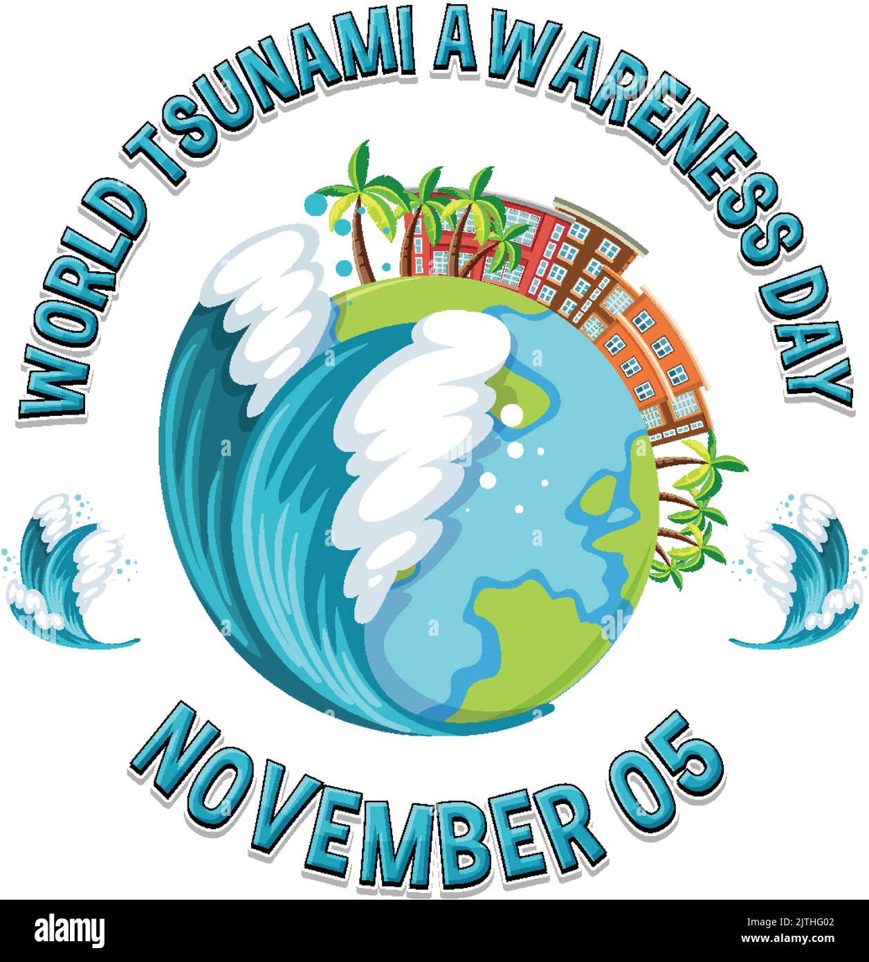 World Tsunami Awareness Day Logo Design illustration Stock Vector Image ...