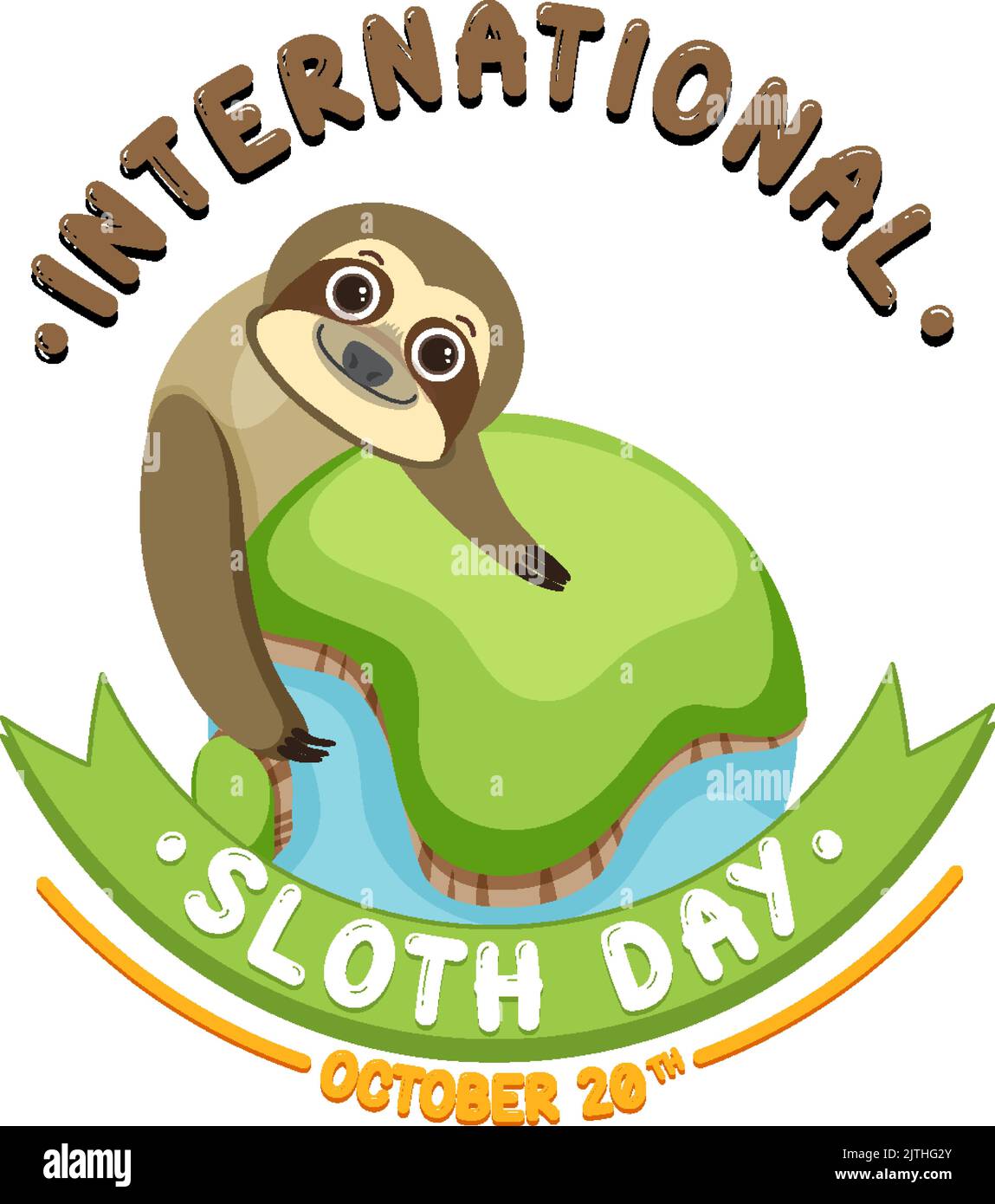 International sloth day banner concept vector illustration Stock Vector ...