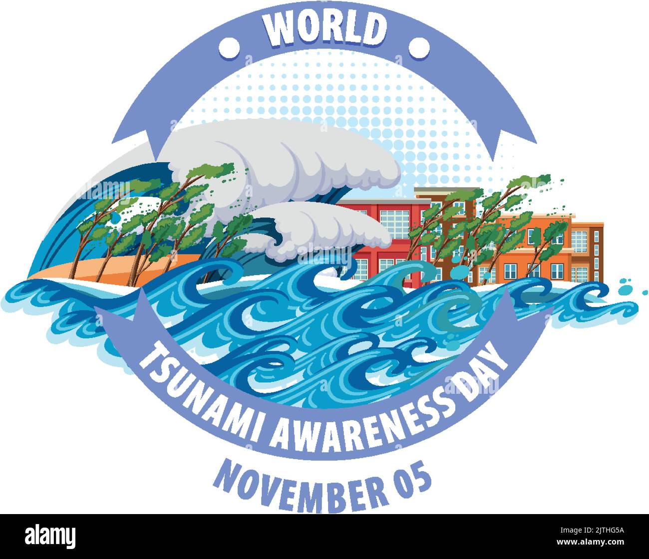 World Tsunami Awareness Day Logo Design illustration Stock Vector Image ...