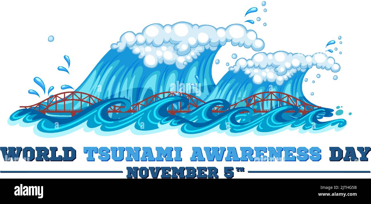 World Tsunami Awareness Day Banner Design illustration Stock Vector ...