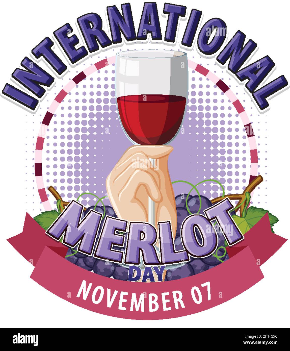 International Merlot Day Logo Design illustration Stock Vector Image ...