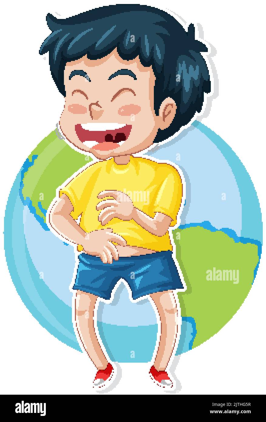 A boy laughing cartoon character illustration Stock Vector Image & Art ...