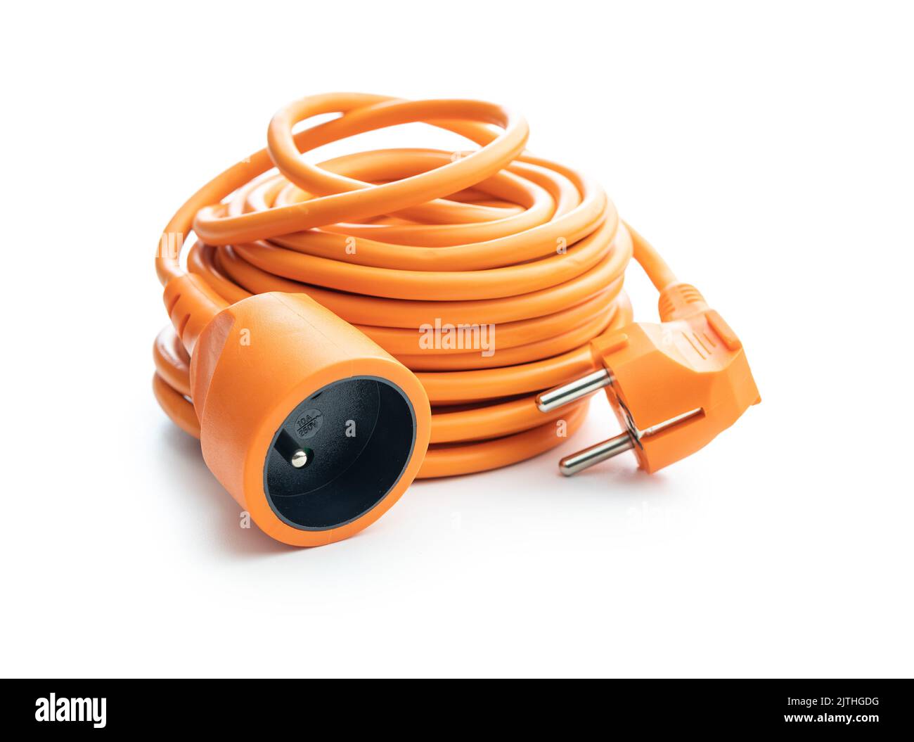 Orange extension Power Cord isolated on a white background Stock Photo ...