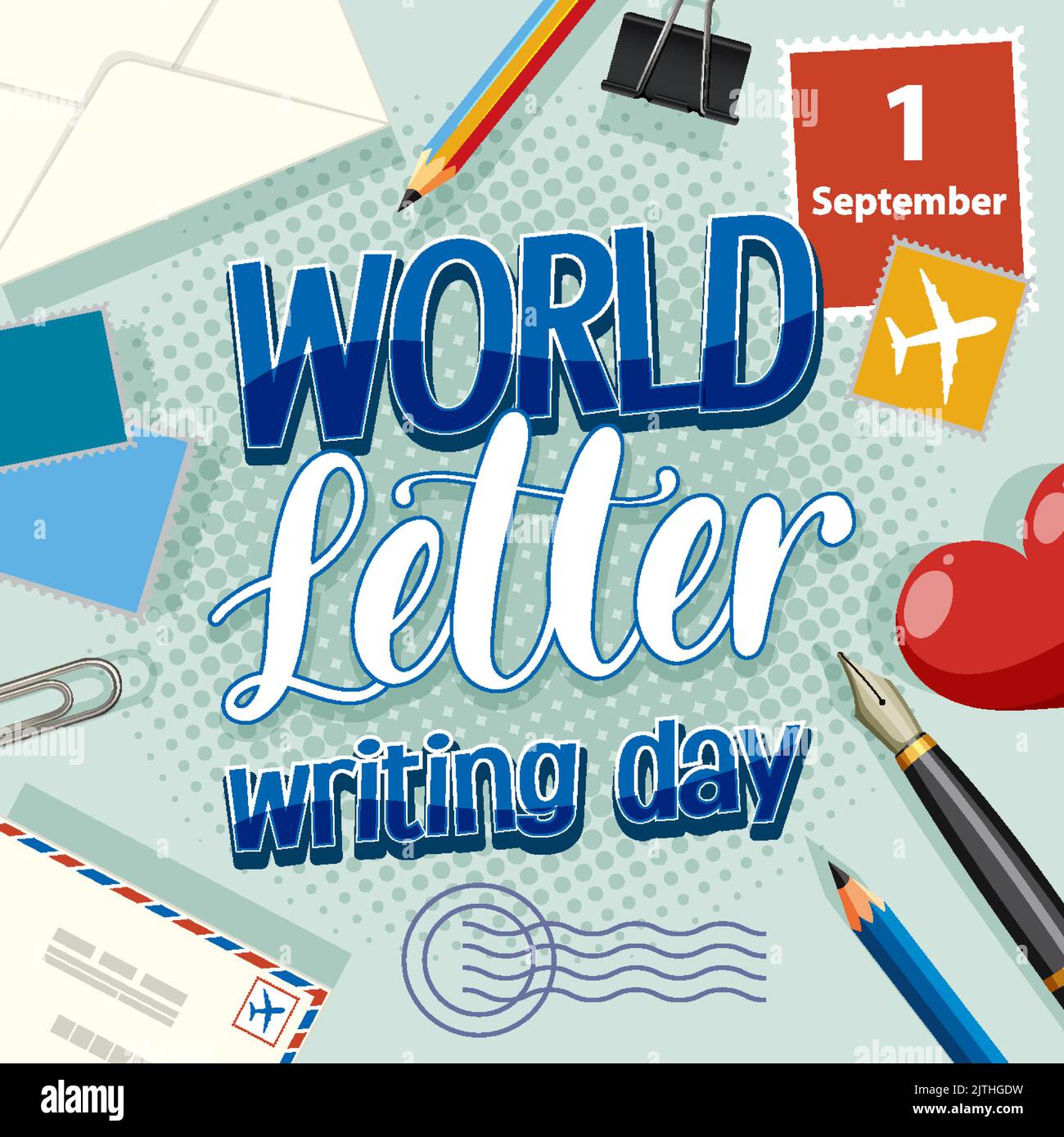 World Letter Writing Day Poster Design illustration Stock Vector Image ...