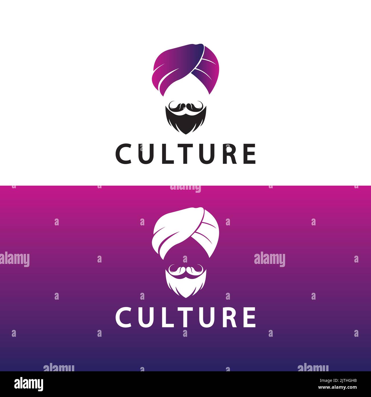Turban Mustache India Indian logo design vector illustration. Logo of a ...