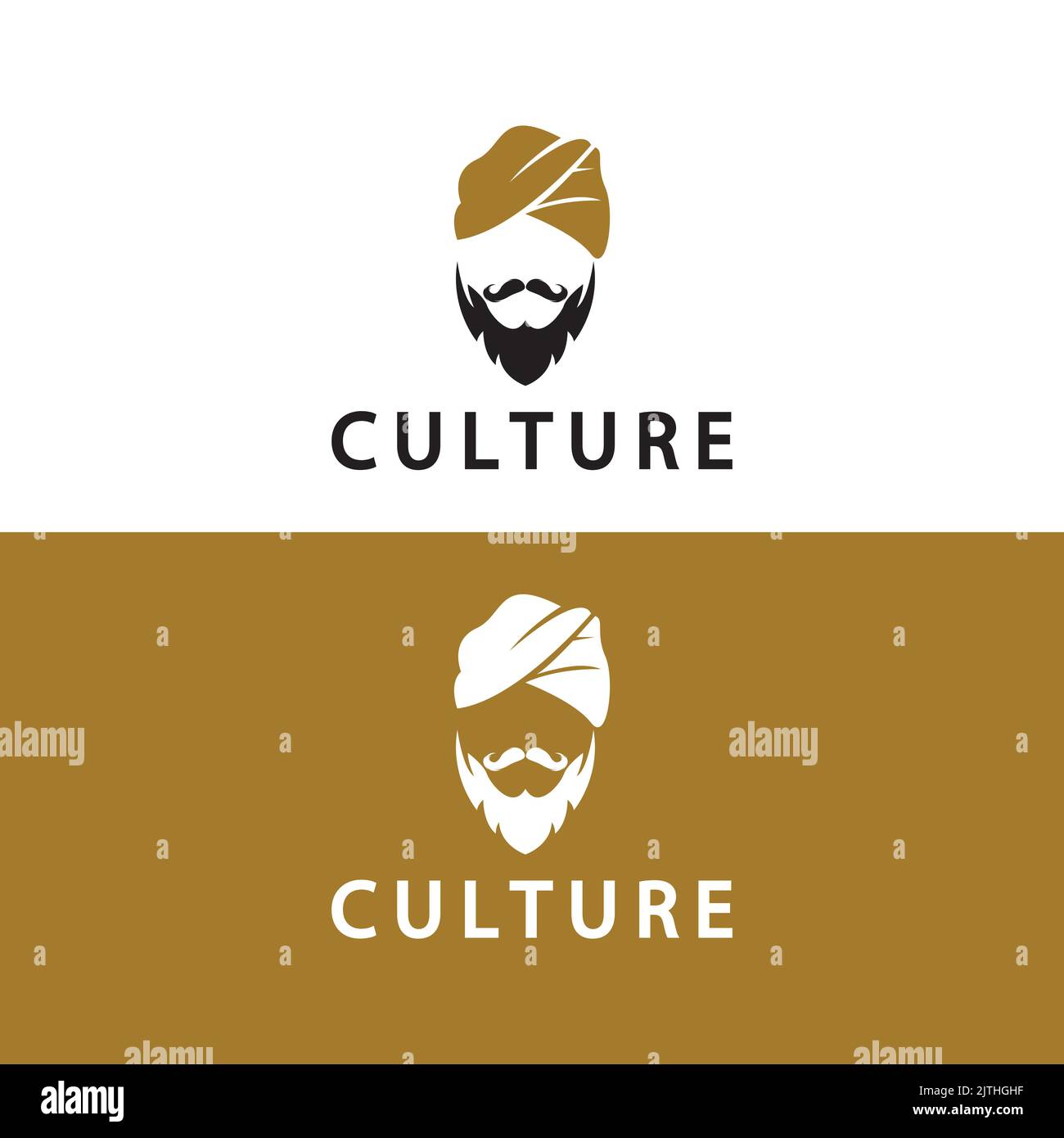 Turban Mustache India Indian logo design vector illustration. Logo of a ...