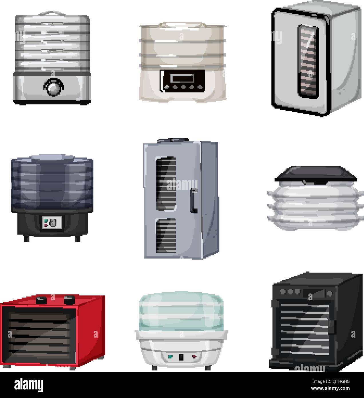 dehydrator food set cartoon vector illustration Stock Vector Image ...