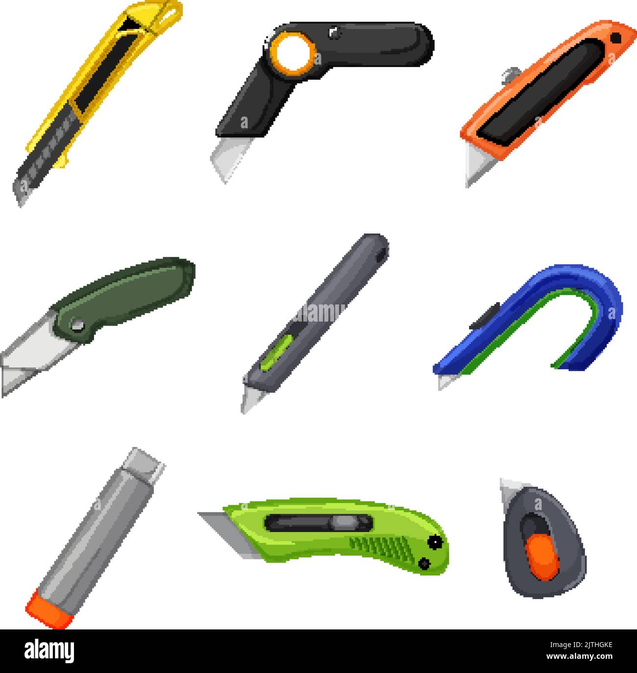 cutter knife set cartoon vector illustration Stock Vector Image & Art ...