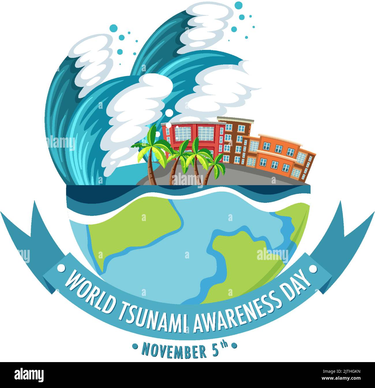 World Tsunami Awareness Day Banner Design illustration Stock Vector ...