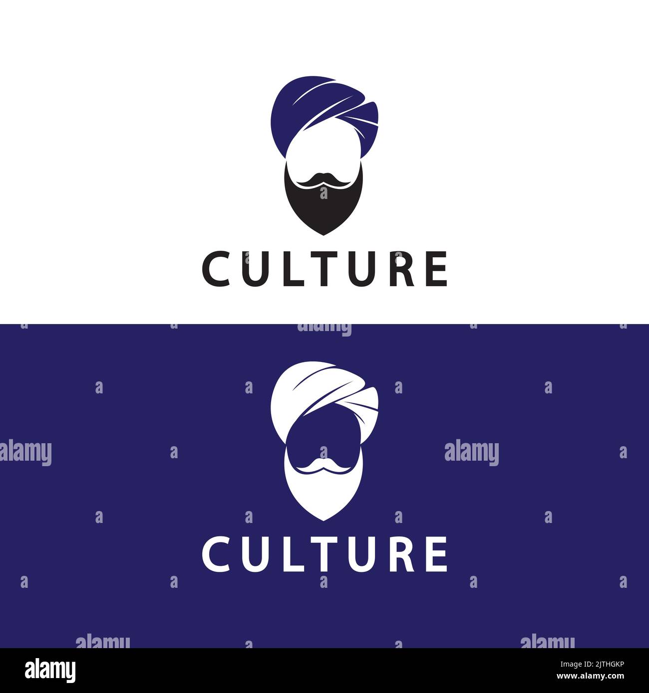 Turban Mustache India Indian logo design vector illustration. Logo of a ...
