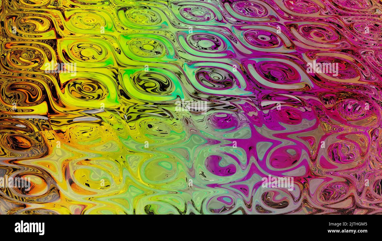 3D renderings. Liquid texture with colored waves. Liquid wave pattern ...