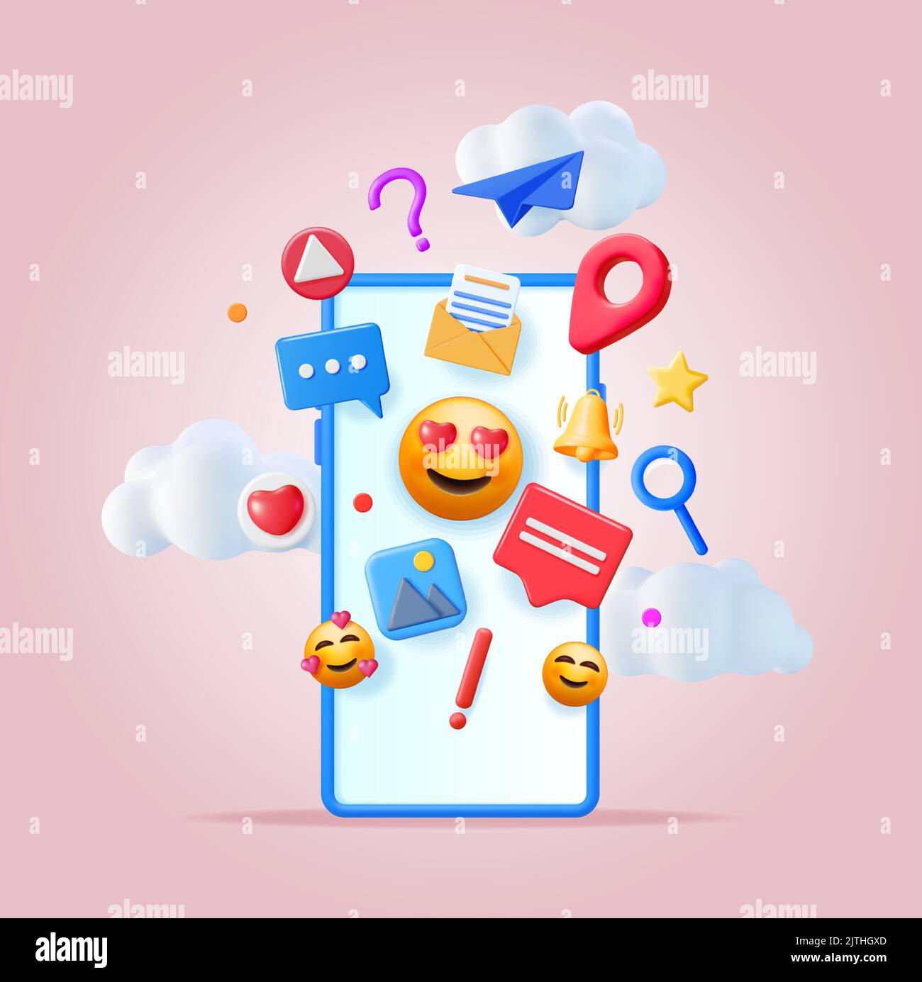 3D Social Media Concept Isolated Stock Vector Image & Art - Alamy