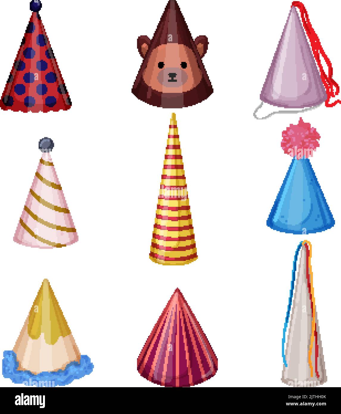party hat set cartoon vector illustration Stock Vector Image & Art - Alamy