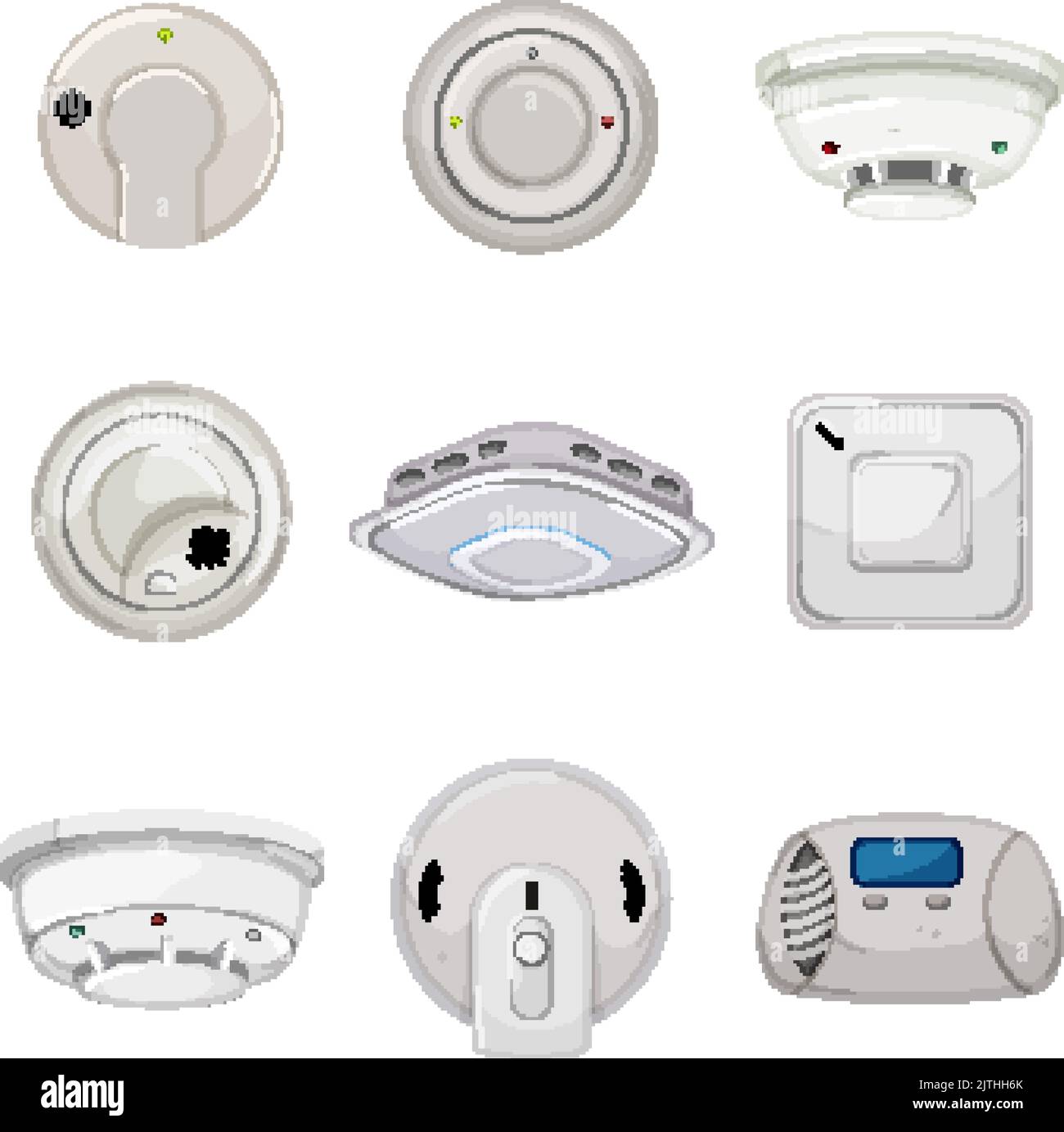 smoke detector set cartoon vector illustration Stock Vector Image & Art ...
