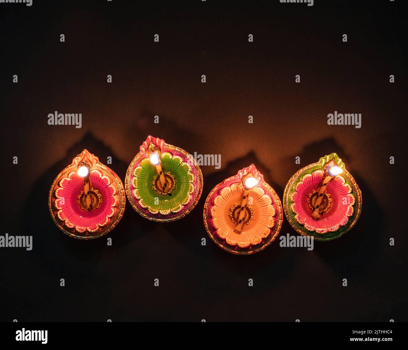 Diwali, Deepavali Hindu Festival of lights celebration. Diya oil lamp ...