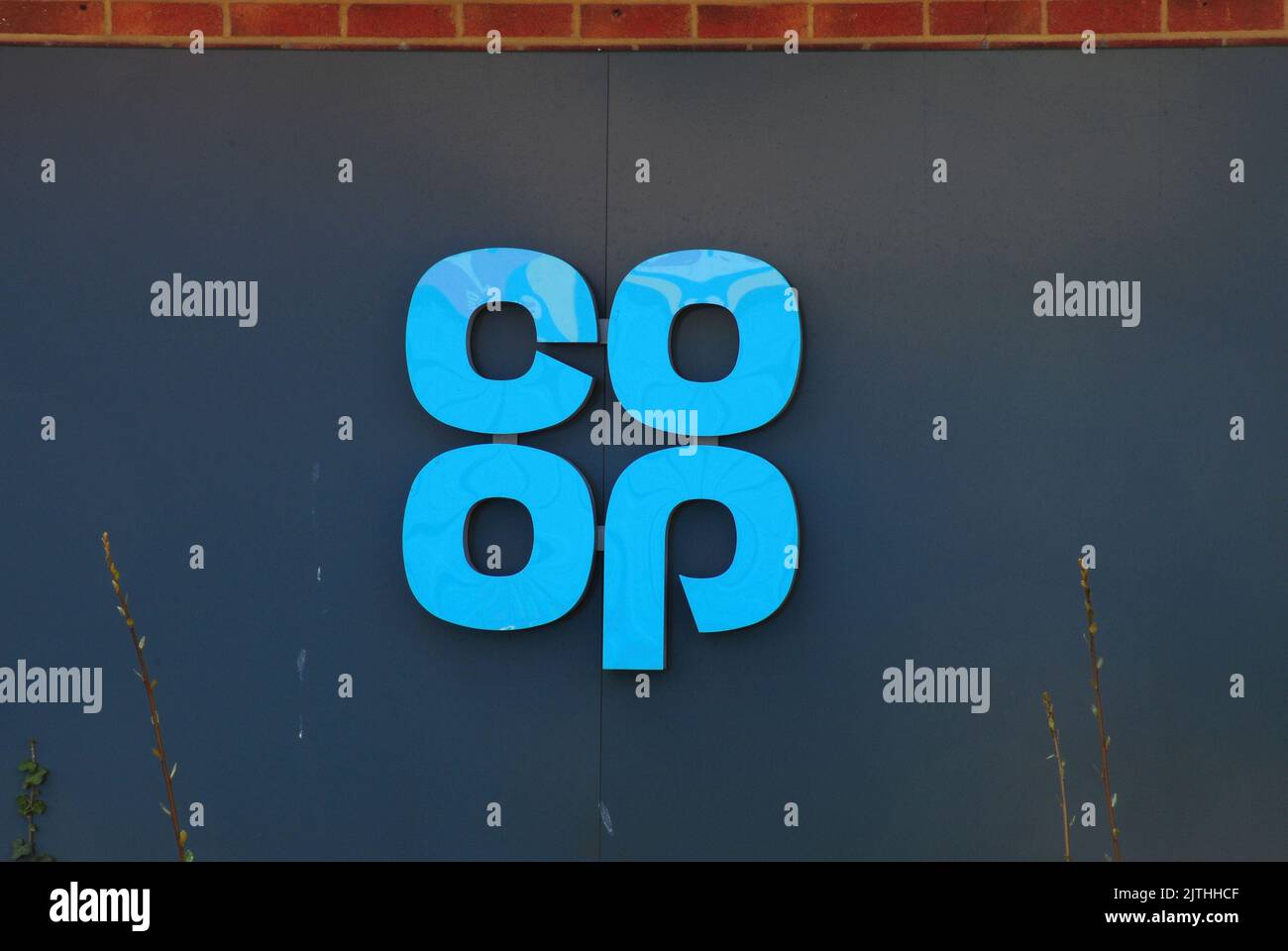 Coop supermarket sign, Bridport. Dorset Stock Photo - Alamy