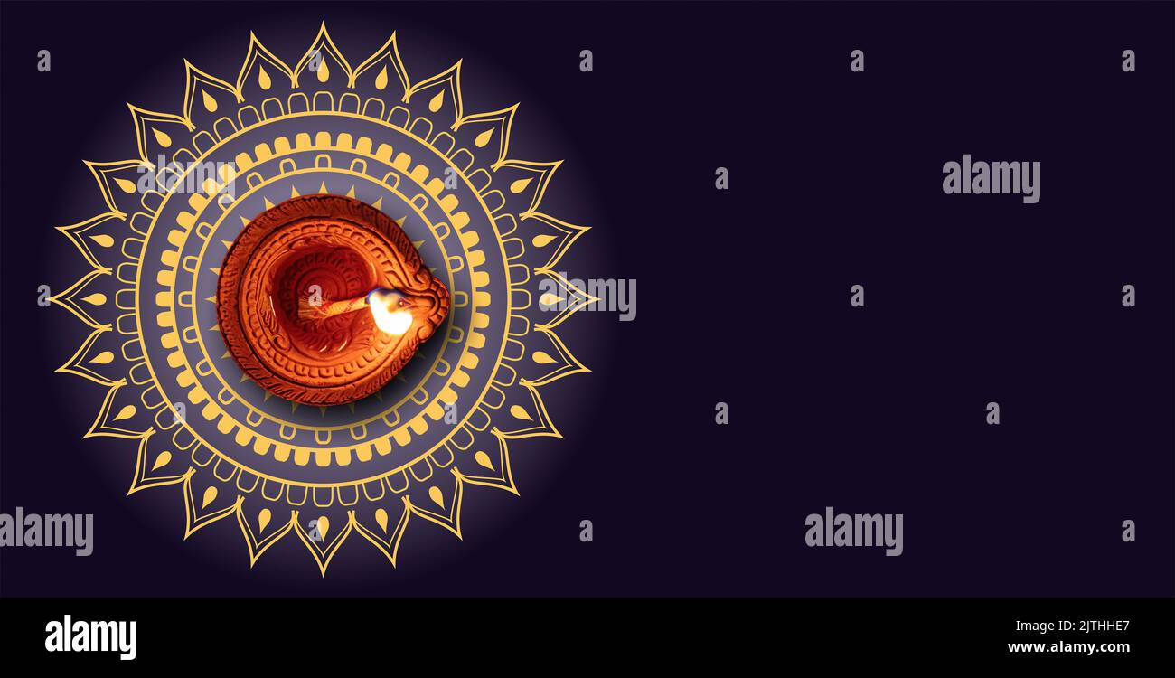 Diwali, Deepavali Hindu Festival of lights celebration. Diya oil lamp ...