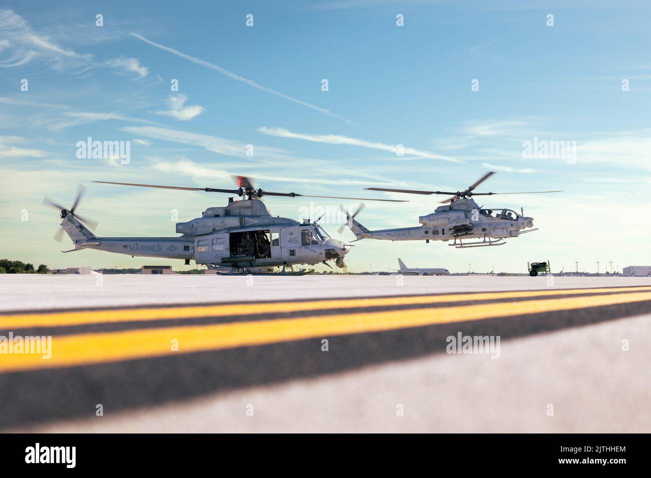 U.S. Marine Corps UH-1Y Venom and AH-1Z Viper helicopters assigned to ...