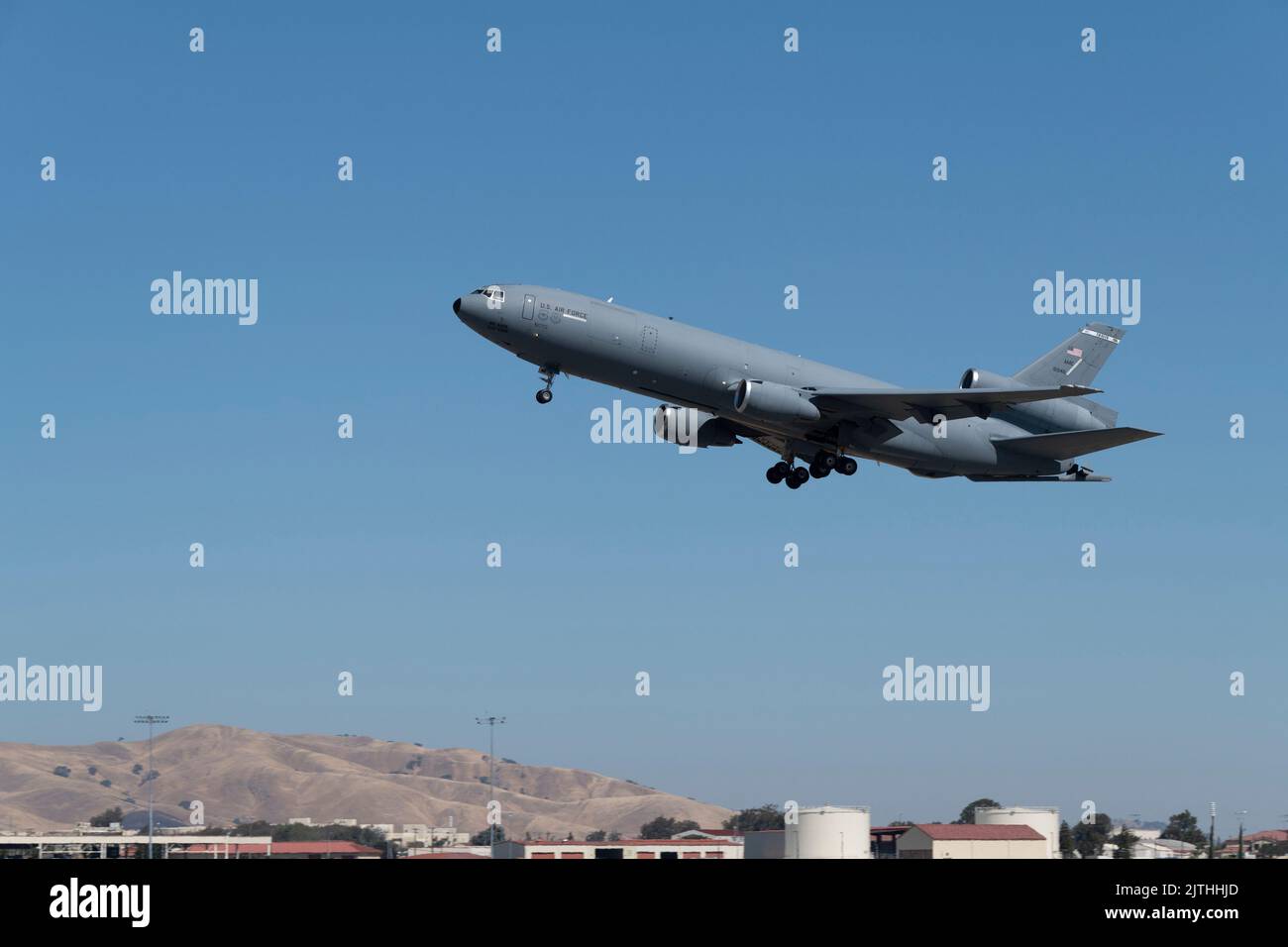 A KC-10 Extender departs Travis Air Force Base, California Aug. 19 ...