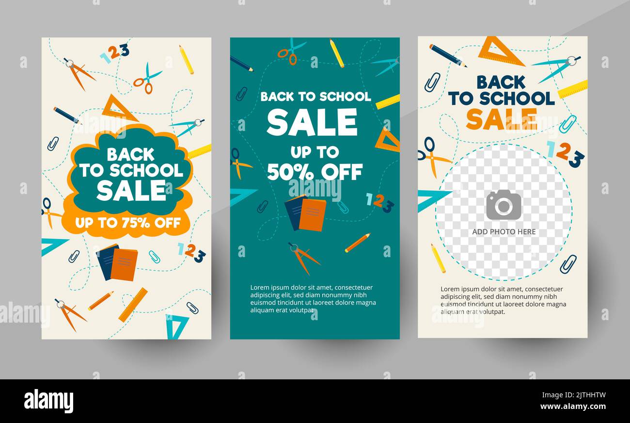 Social media back to school sale story template, editable social media ...