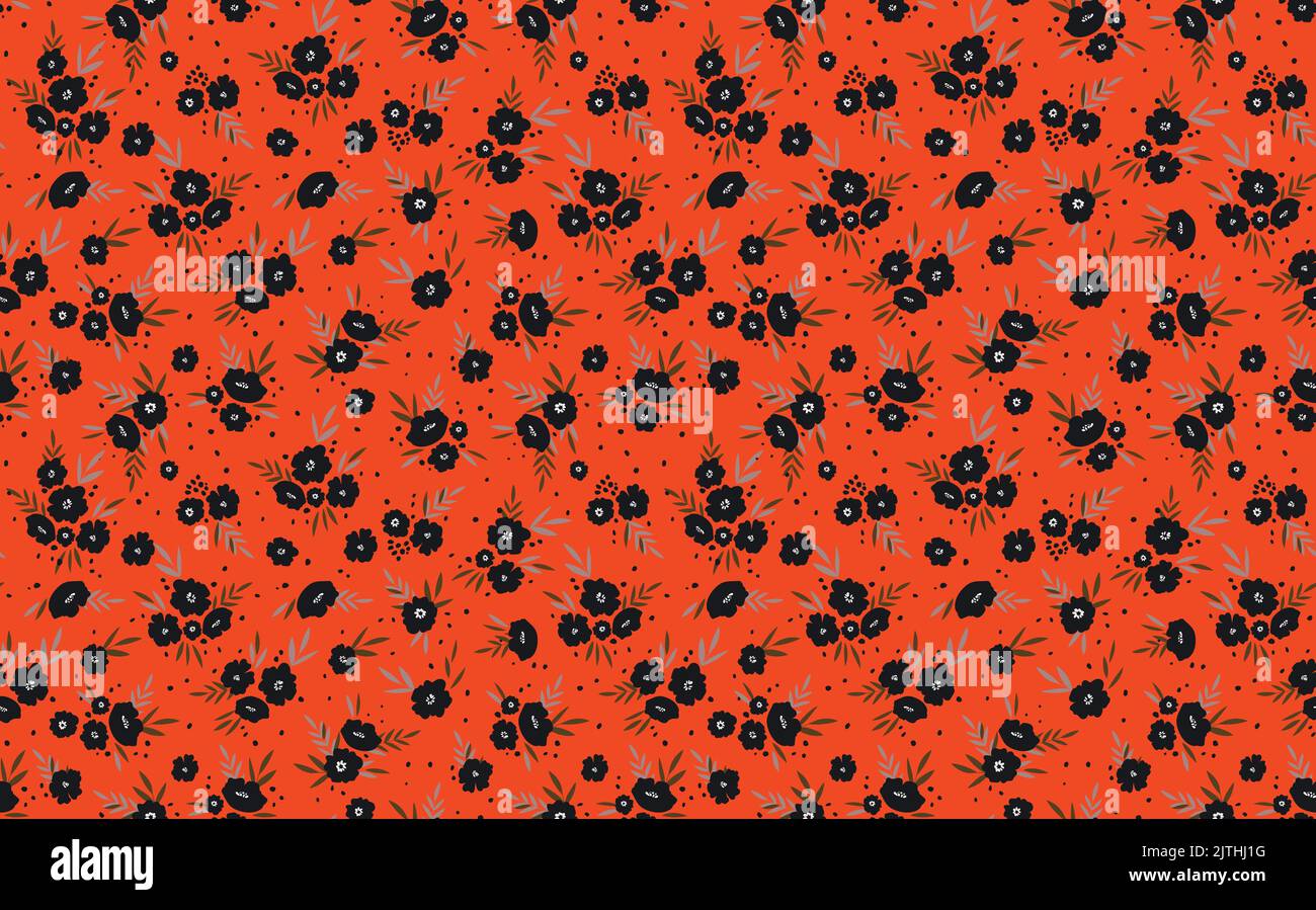 Seamless floral pattern based on traditional folk art ornaments ...