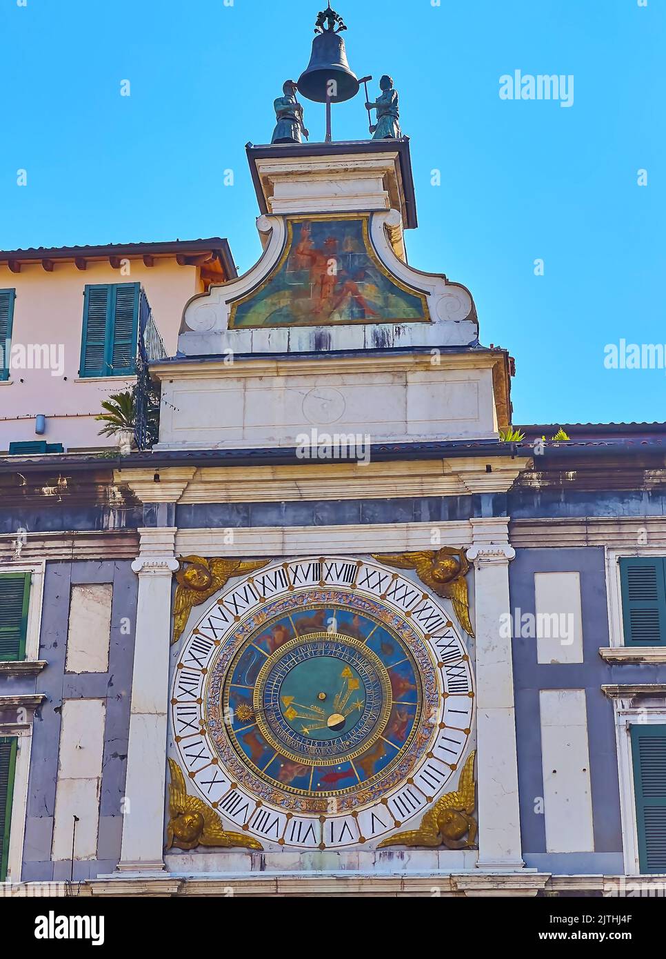 Historic Torre dell'Orologio (Clock Tower) on Piazza della Loggia ...