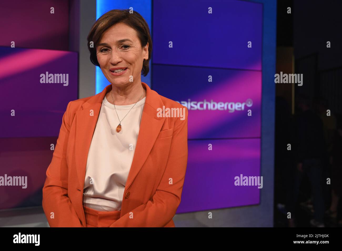 Cologne, Germany. 30th Aug, 2022. Moderator Sandra Maischberger poses ...