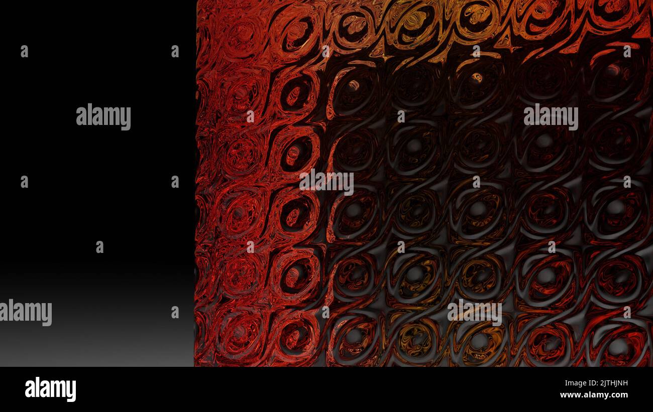 3D renderings. A crystal pattern on an abstract black background. Eye ...