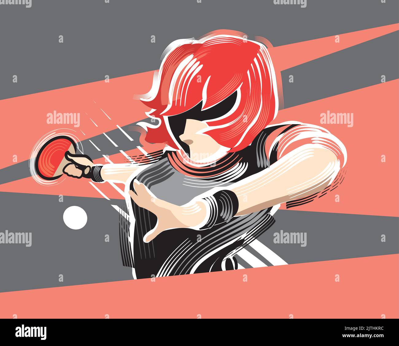 A woman playing table tennis Stock Vector Image & Art - Alamy