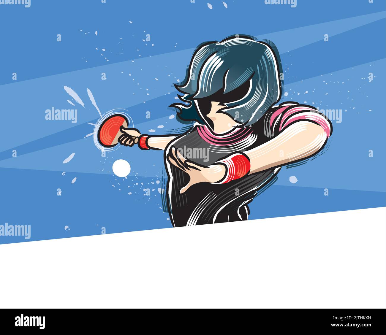 A woman playing table tennis Stock Vector Image & Art - Alamy