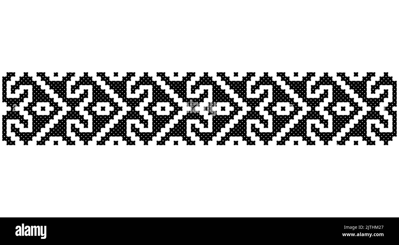 Embroidered good like old handmade cross-stitch ethnic Ukraine pattern ...