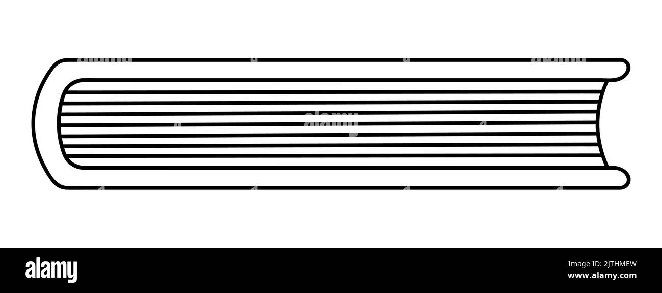 Book. Bottom view. Sketch. Vector illustration. School textbook in ...