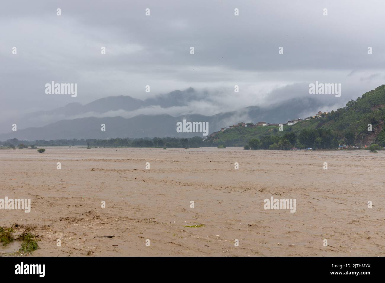 Heavy flood in the river swat after cloudburst Stock Photo - Alamy